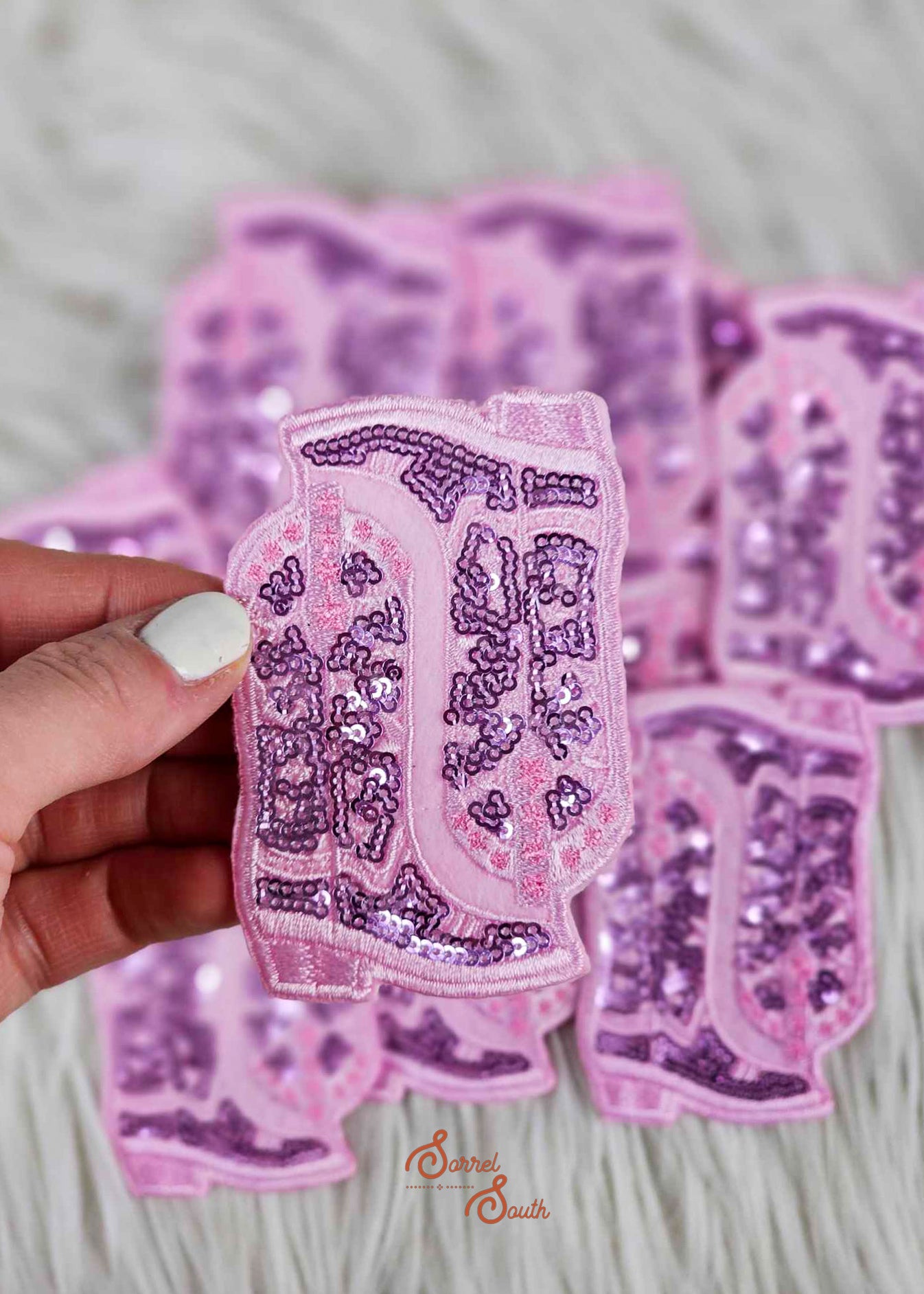 All Things Bling Cowgirl Boot Sequin - Wholesale Iron On Patches ...