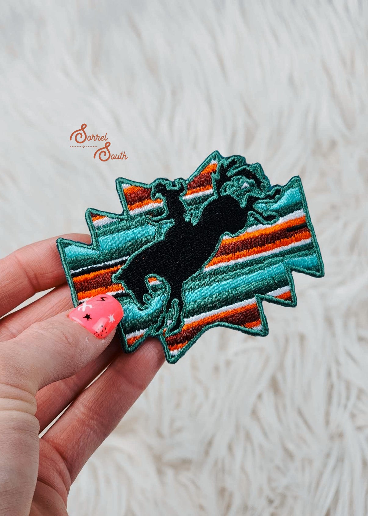 Aztec Serape Bronc Rider Adhesive Patch - Wholesale Iron On Patches ...