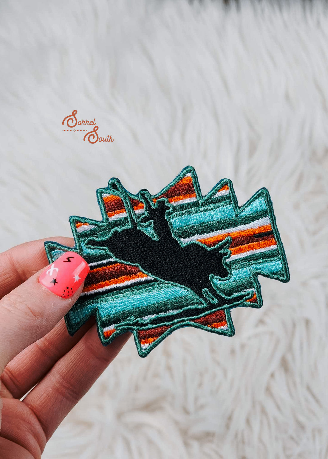 Aztec Serape Bull Rider Adhesive Patch - Wholesale Iron On Patches ...