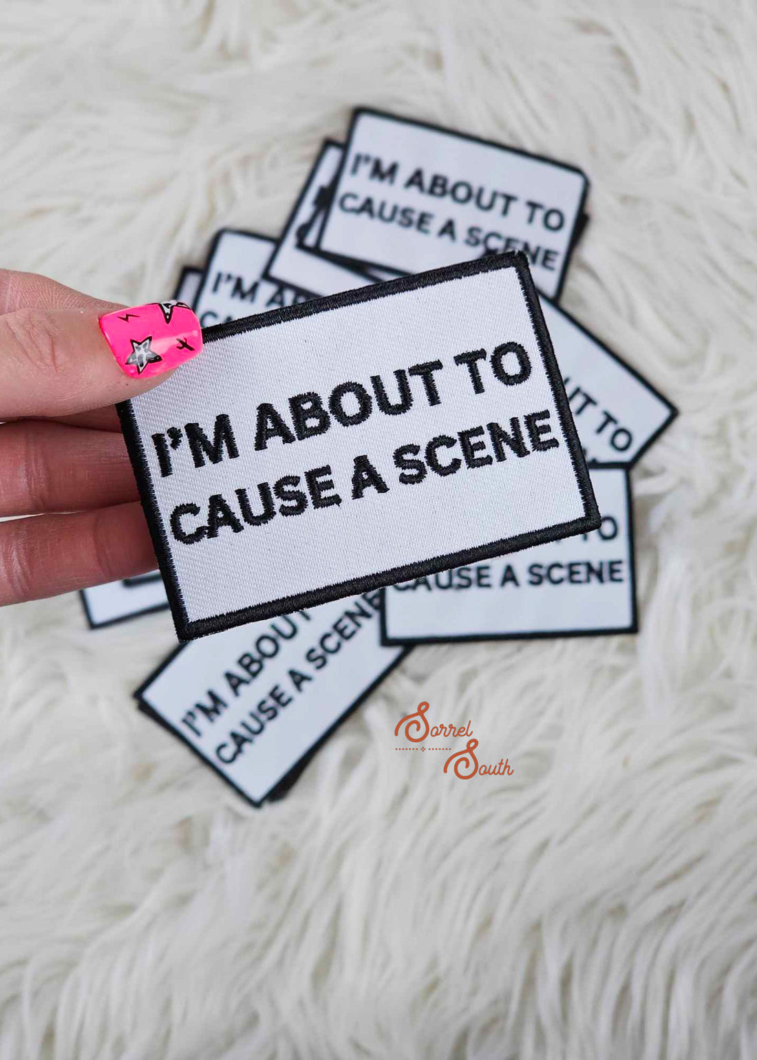 Black & White About To Cause A Scene Patch - Wholesale Iron On Patches ...